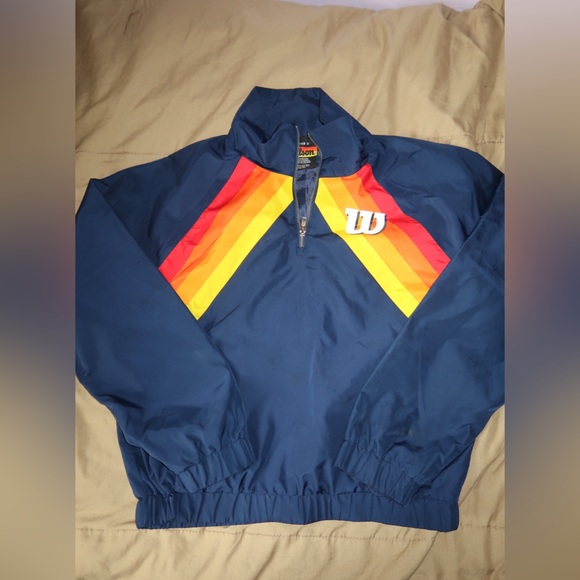 Wilson | Jackets & Coats | Wilson Bomber Vintage Blue Jacket With ...